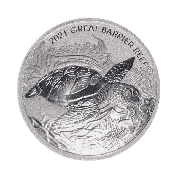 2 OZ SILVER AUSTRALIAN GREAT BARRIER REEF TURTLE – PRECIOUS METALS HQ