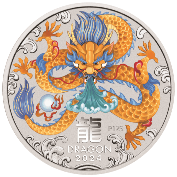 2024 2 OZ PERTH MINT SILVER DRAGON COLORED (LUNAR SERIES) – PRECIOUS ...