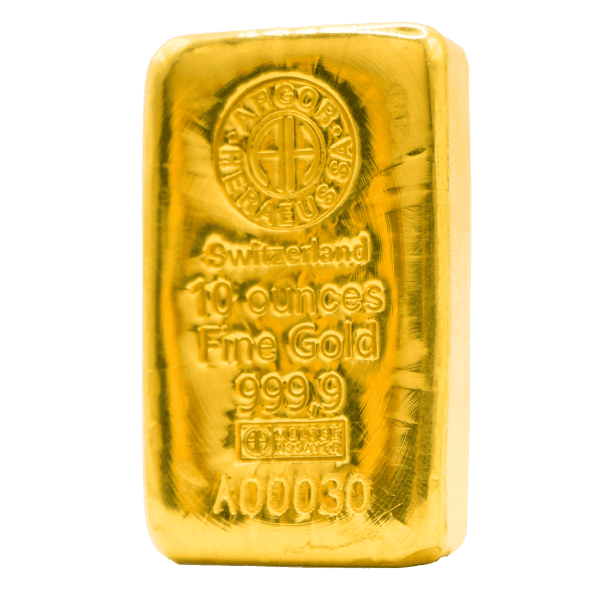 10 OZ GOLD CAST BAR ARGOR-HERAEUS – PRECIOUS METALS HQ